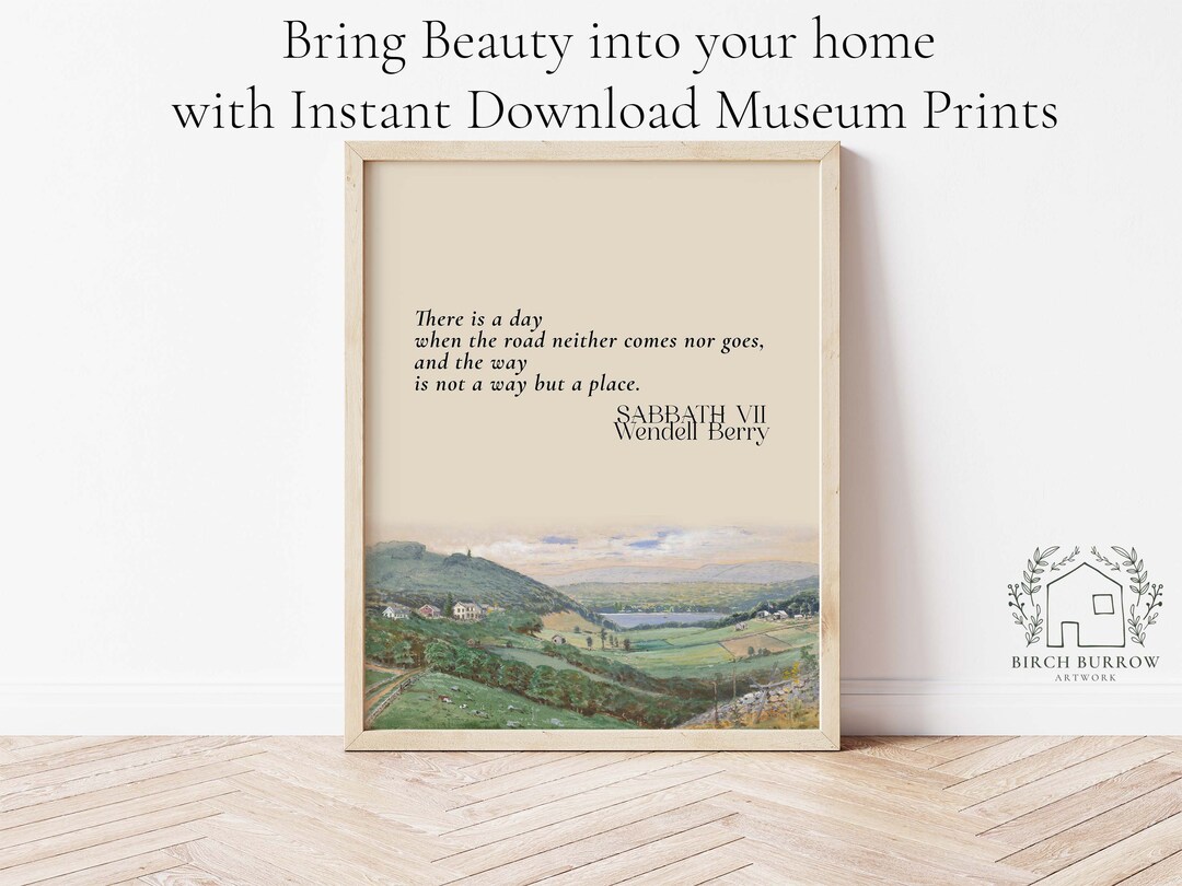 Wendell Berry Poem Wall Decor | Sabbath VII Poem Literary Artwork ...