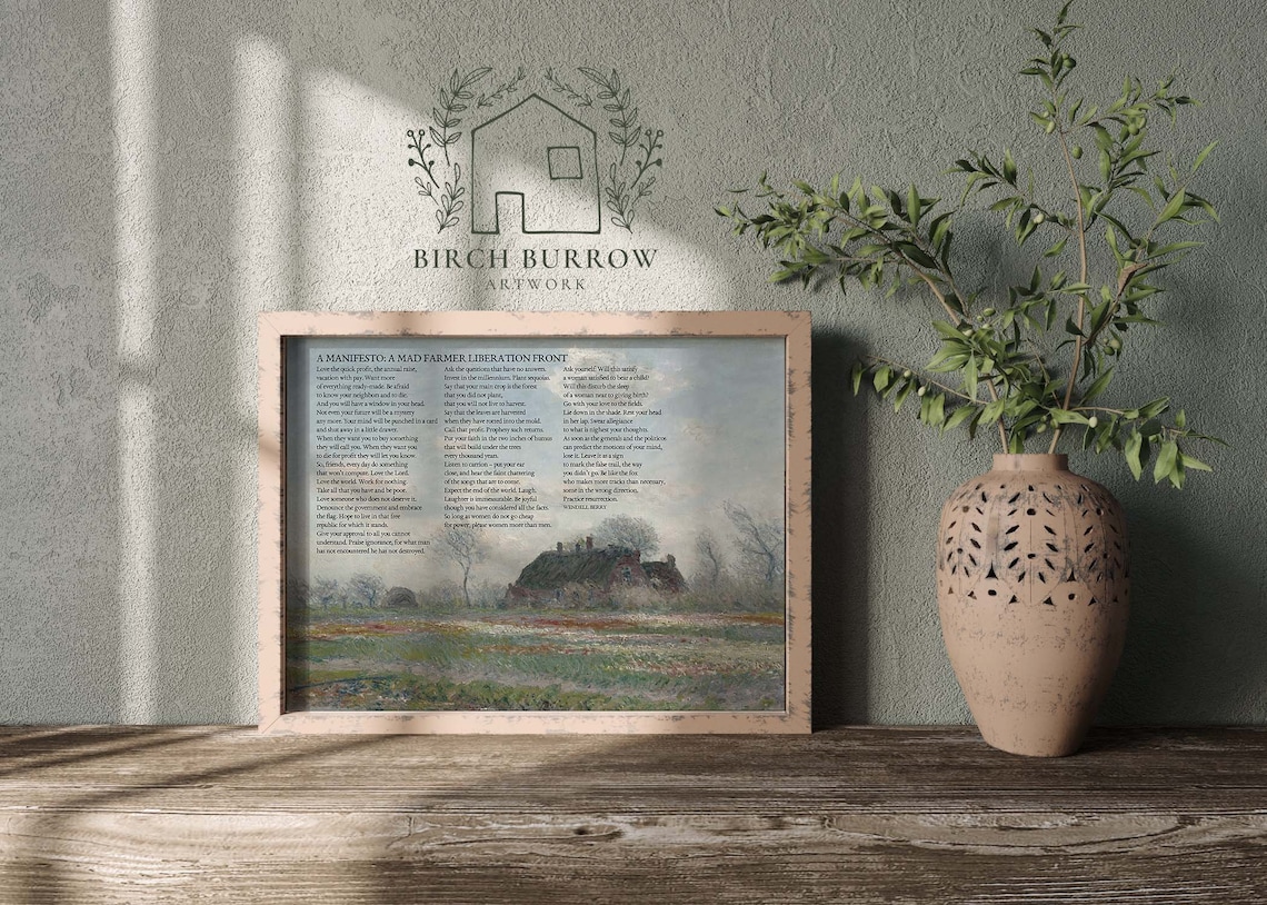 Wendell Berry Poem Wall Decor | Manifesto: Mad Farmer Liberation Front ...