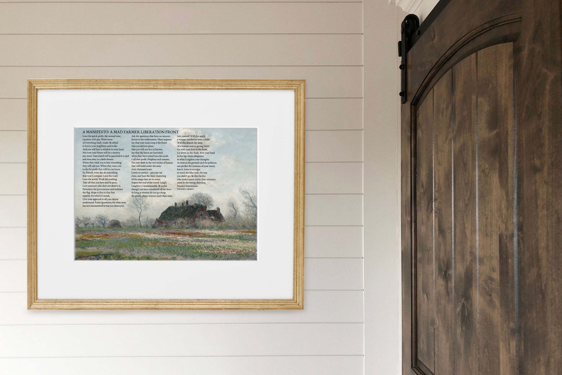 Wendell Berry Poem Wall Decor | Manifesto: Mad Farmer Liberation Front ...