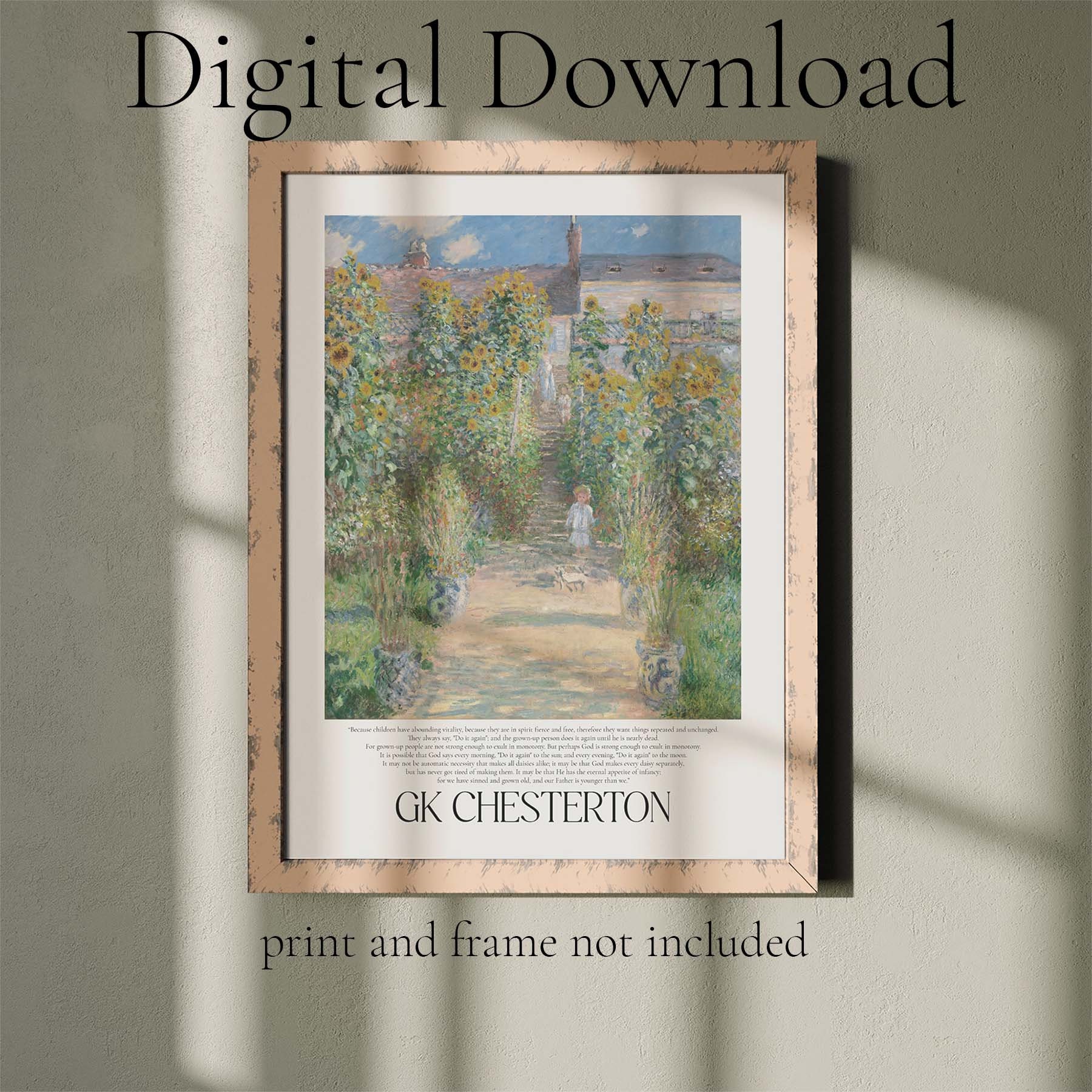 GK Chesterton Quote Print Our Father is Younger Than We Sunflower ...