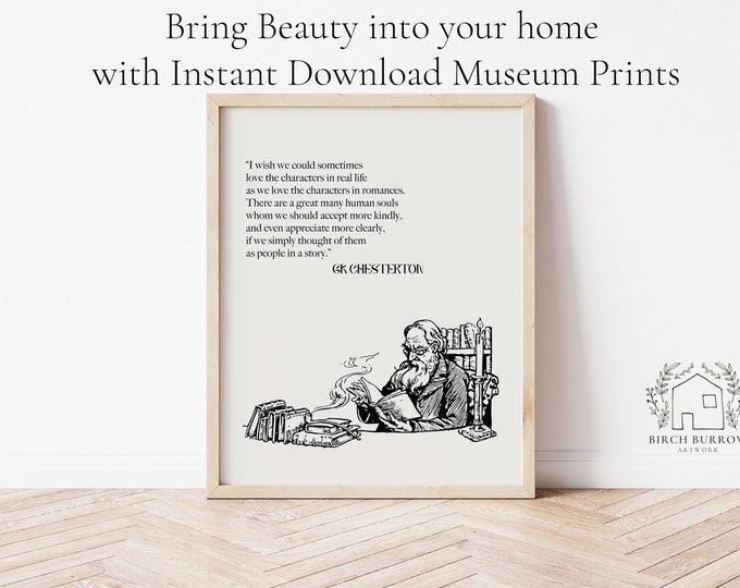 GK Chesterton Quote Print Catholic Quote Art Print GK Chesterton Wall ...