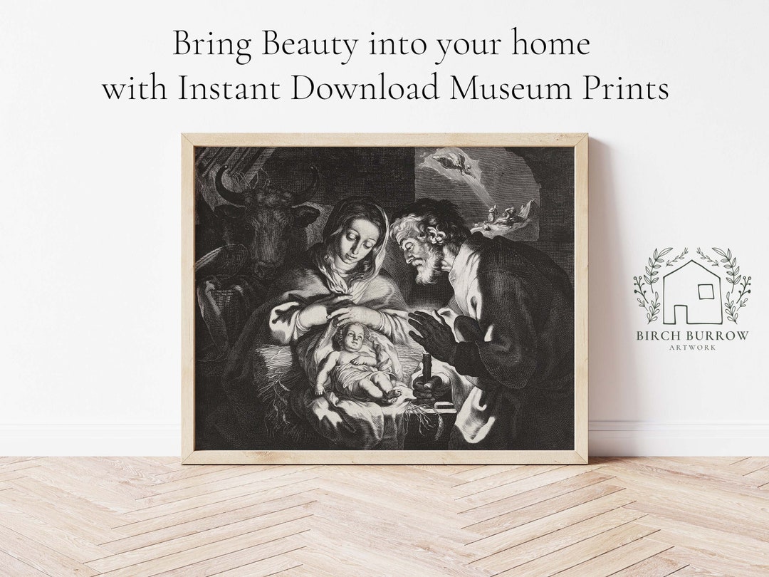 Holy Family Print | Christmas Nativity Artwork | Digital Download ...