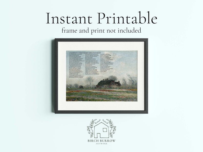 Wendell Berry Poem Wall Decor | Manifesto: Mad Farmer Liberation Front ...