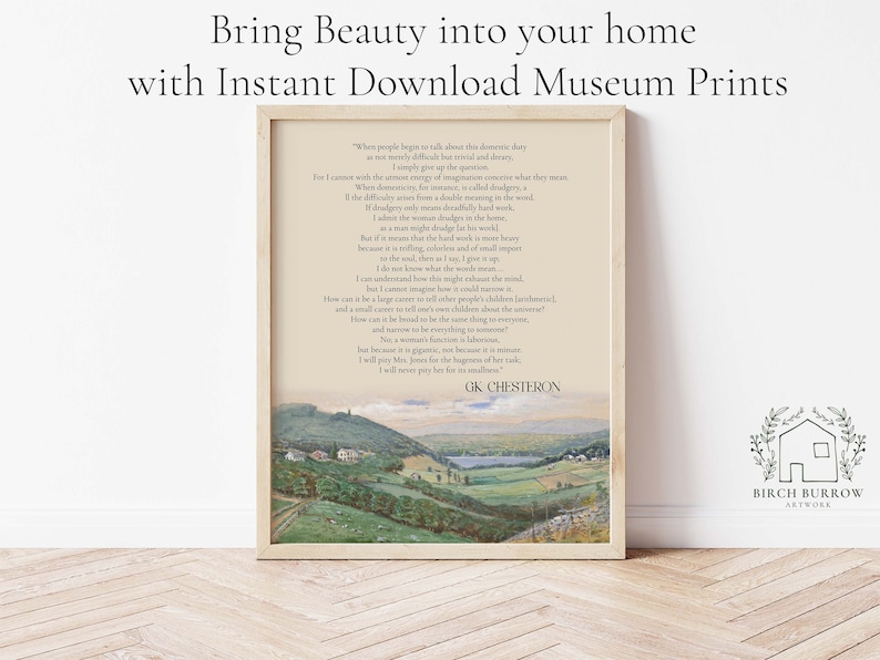 GK Chesterton Quote Print | Homemaking Quote | Housewife Art | Catholic ...