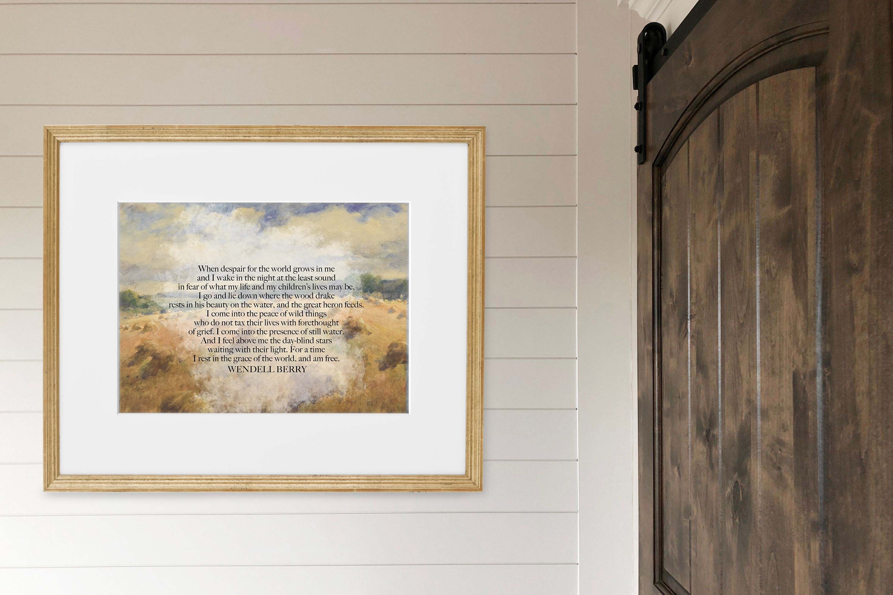 Wendell Berry Poem Wall Decor | Peace of Wild Things Literary Artwork ...