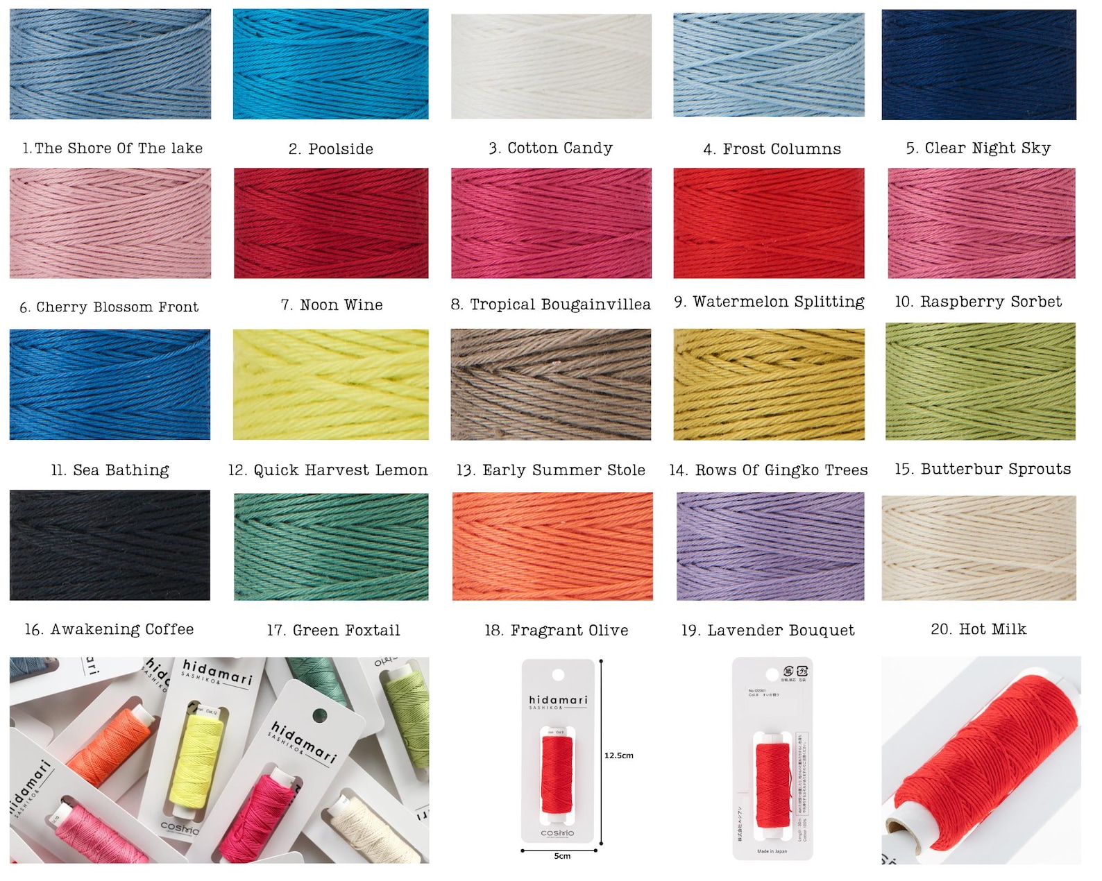NEW COLORS Cosmo / Hidamari Thread – 30m Roll, 60 Color Collection ...