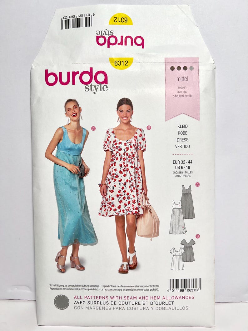 Burda Sewing Pattern - Etsy