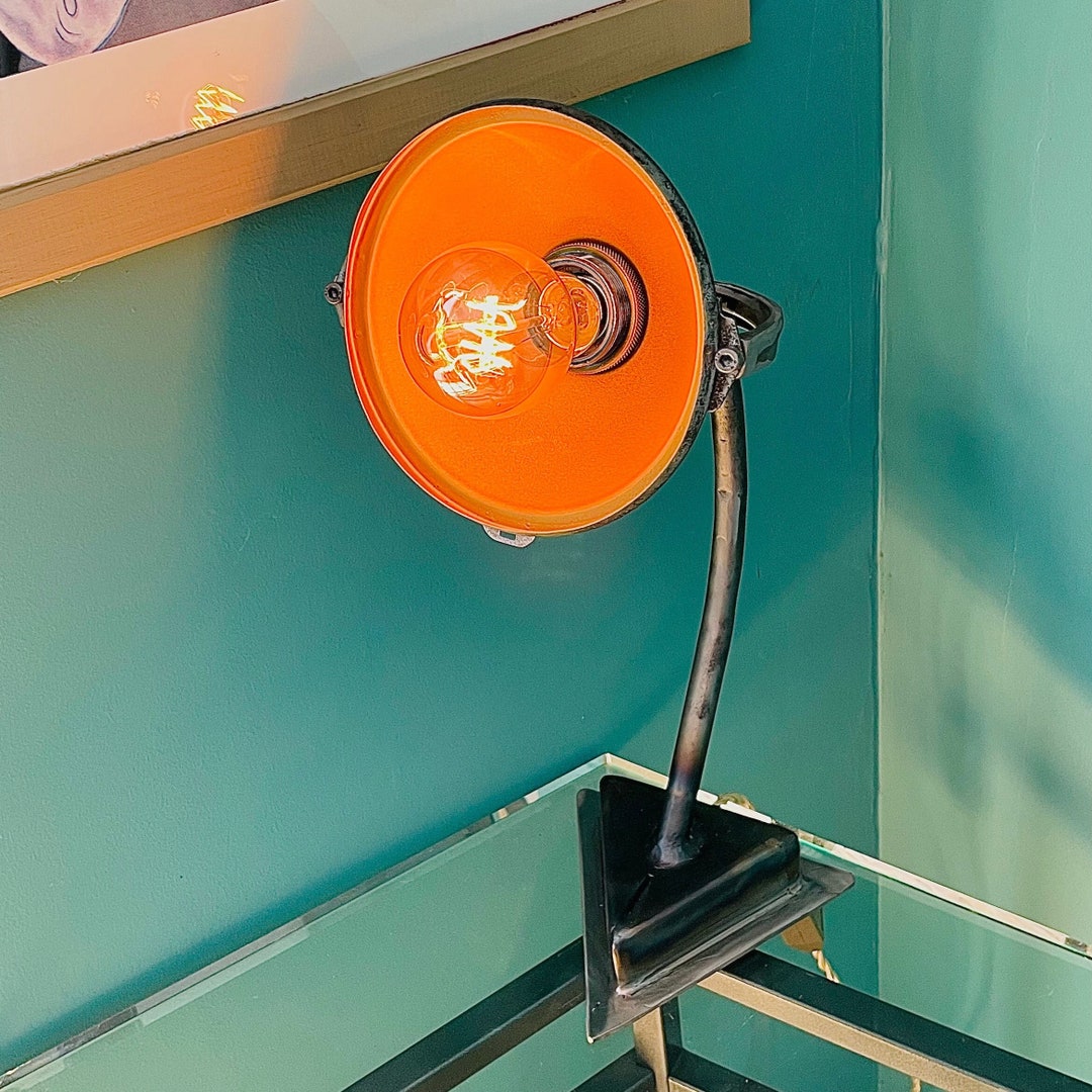 Metal Lamp, Unique Piece, Antique Headlight, Handmade Lamp, Bedside ...