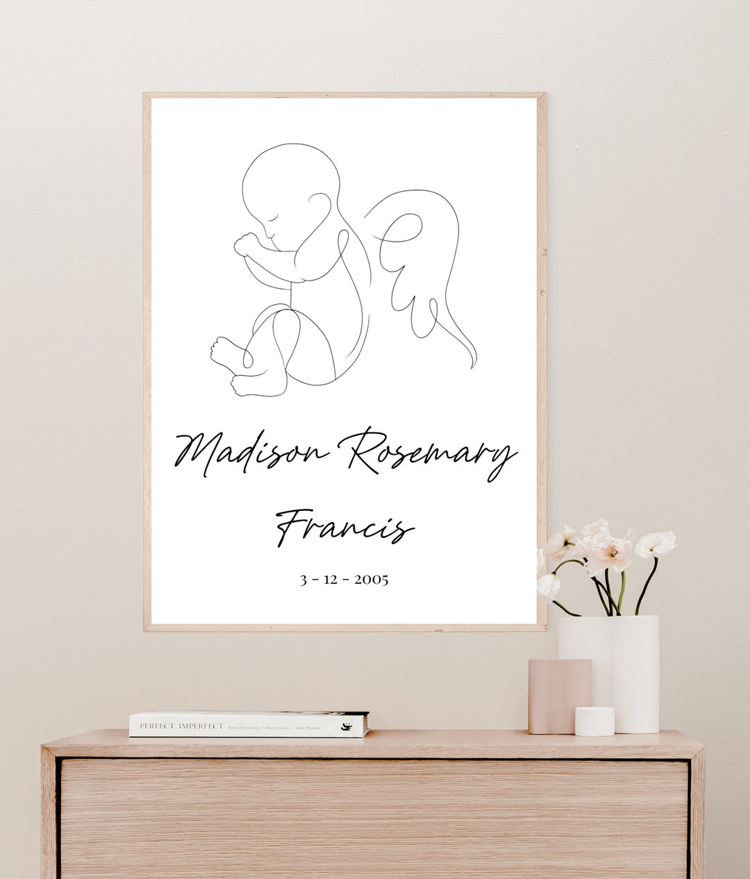 Custom Memorial Print, Infant Loss, Wall Art, Printable Design, Digital ...