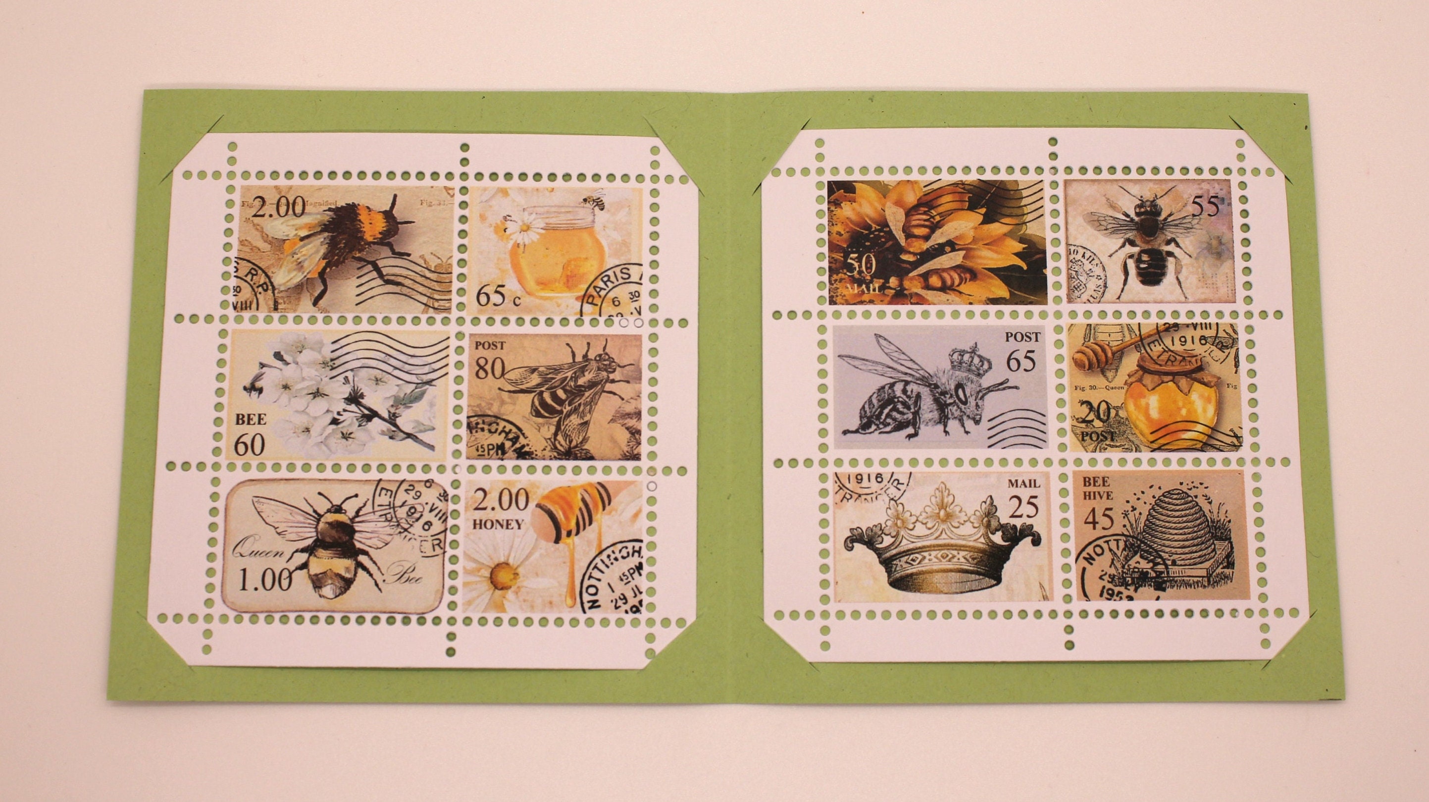 Bee Faux Postage Stamps Junk Journal Ephemera Scrapbooking - Etsy