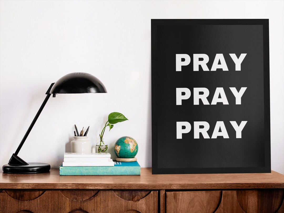 PRAY Christian Wall Art, Christian Minimalist Printable Wall Art ...