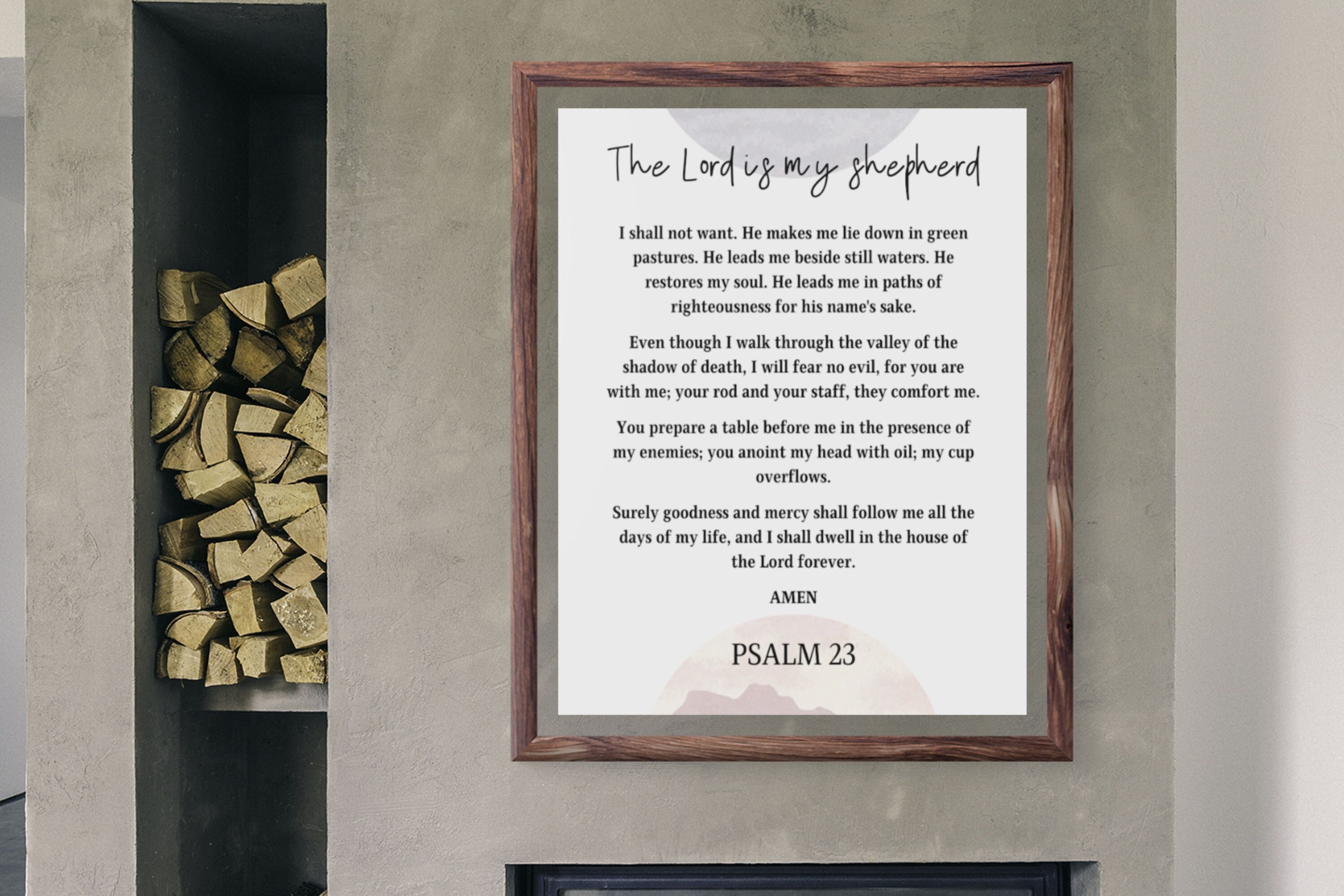 Psalm 23 Wall Art, Bible Verse Wall Art, Christian Gifts, Scripture ...
