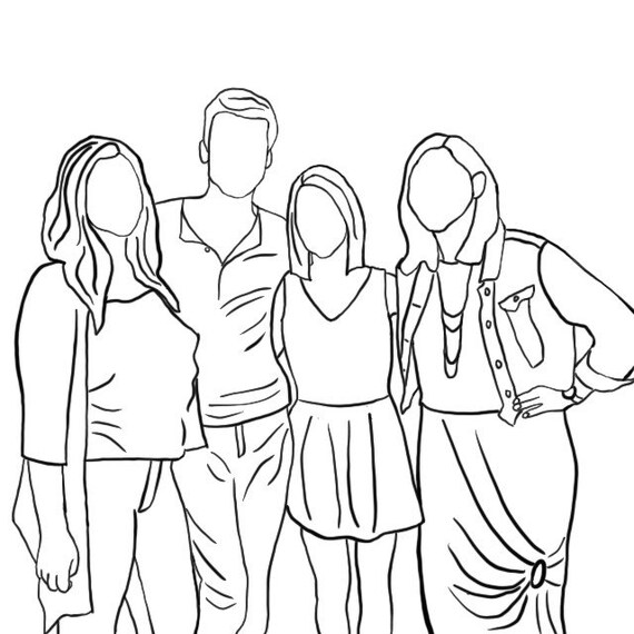 CUSTOM B&W DRAWING Black and White Digital Illustration Line - Etsy