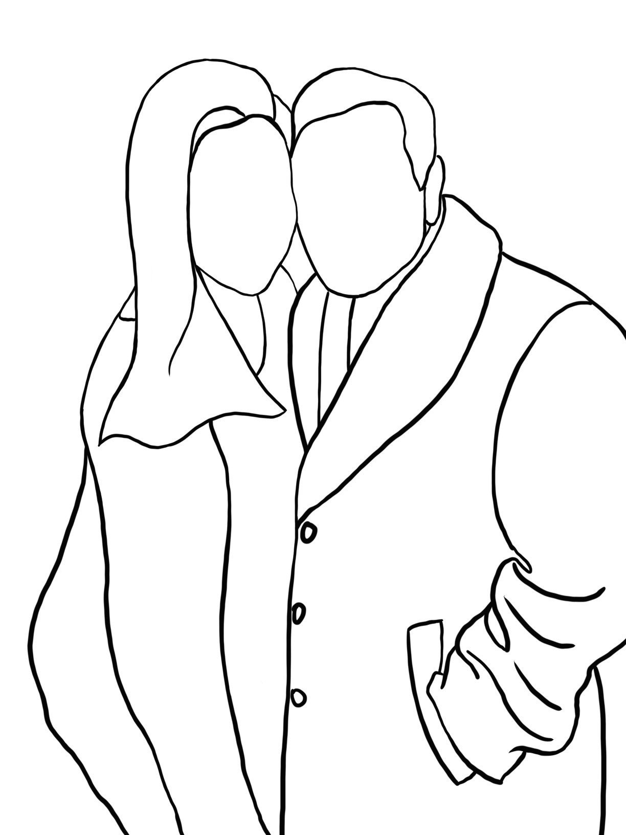 CUSTOM B&W DRAWING, Black and White Digital Illustration, Line Art ...