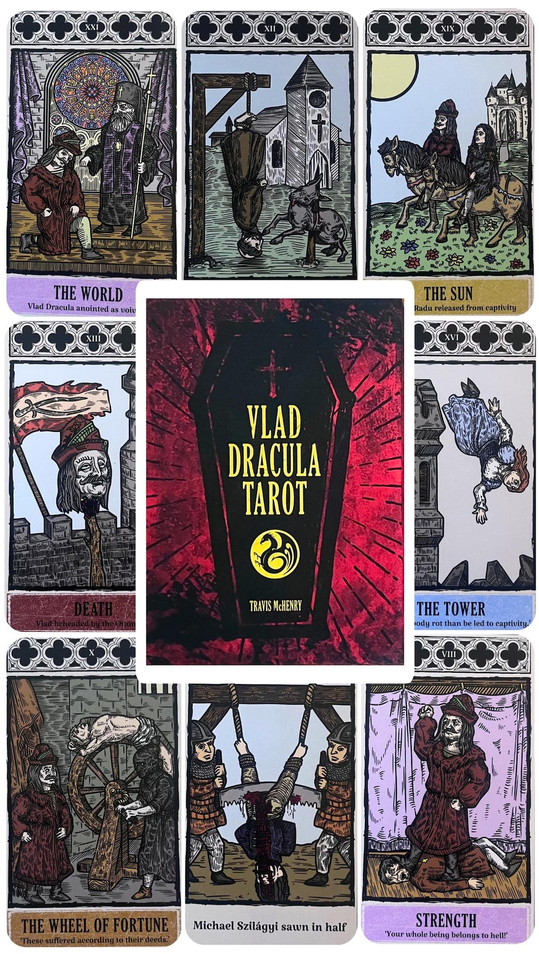 Vlad Dracula Tarot Deck Occult Divination Cards, Vintage Historical Art ...