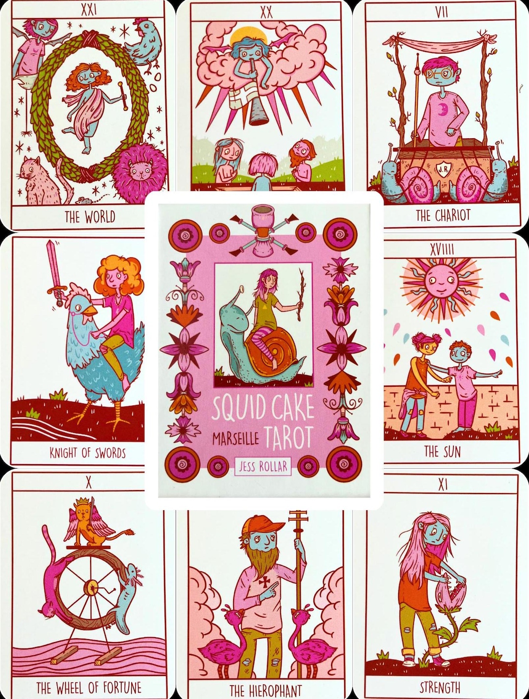 Squid Cake Marseille Tarot Deck, Rider Wait Tarot With Guidebook for ...