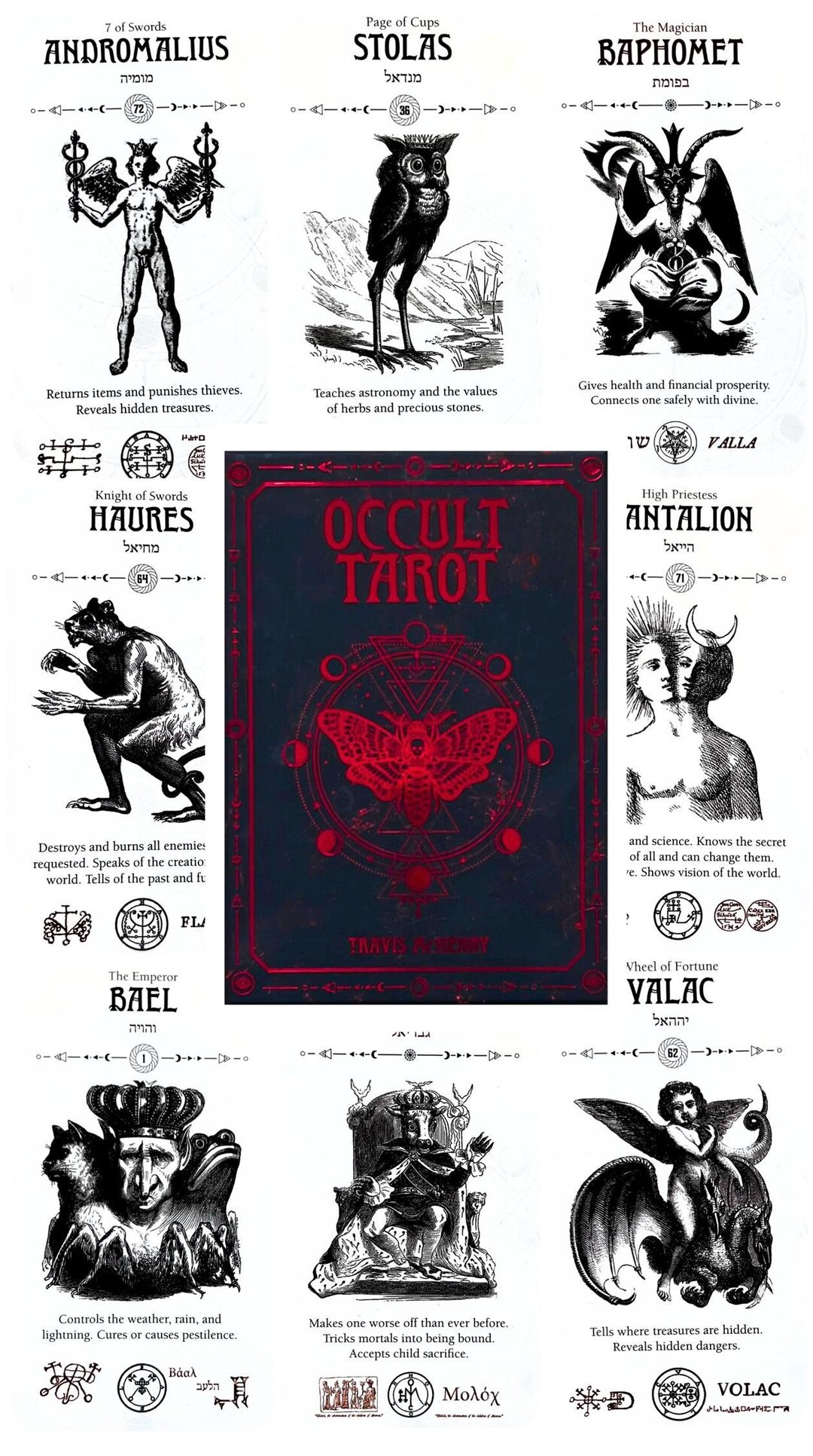 Occult Tarot Deck, Divination Cards, Medieval Art Gift, Rider Waite ...