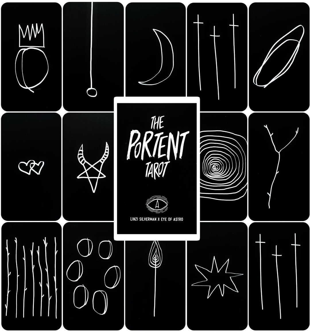 The Portent Tarot Deck, Minimalist Occult Cards Unique Divination Tool ...