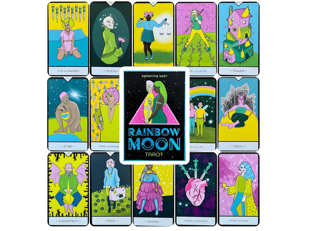 Rainbow Moon Tarot Deck, Inclusive Body Positive LGBTQ+ Rider Waite ...