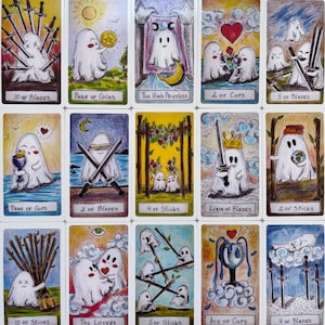 Cute Ghost Tarot Card Deck, Halloween Oracle Divination Tool Occult ...