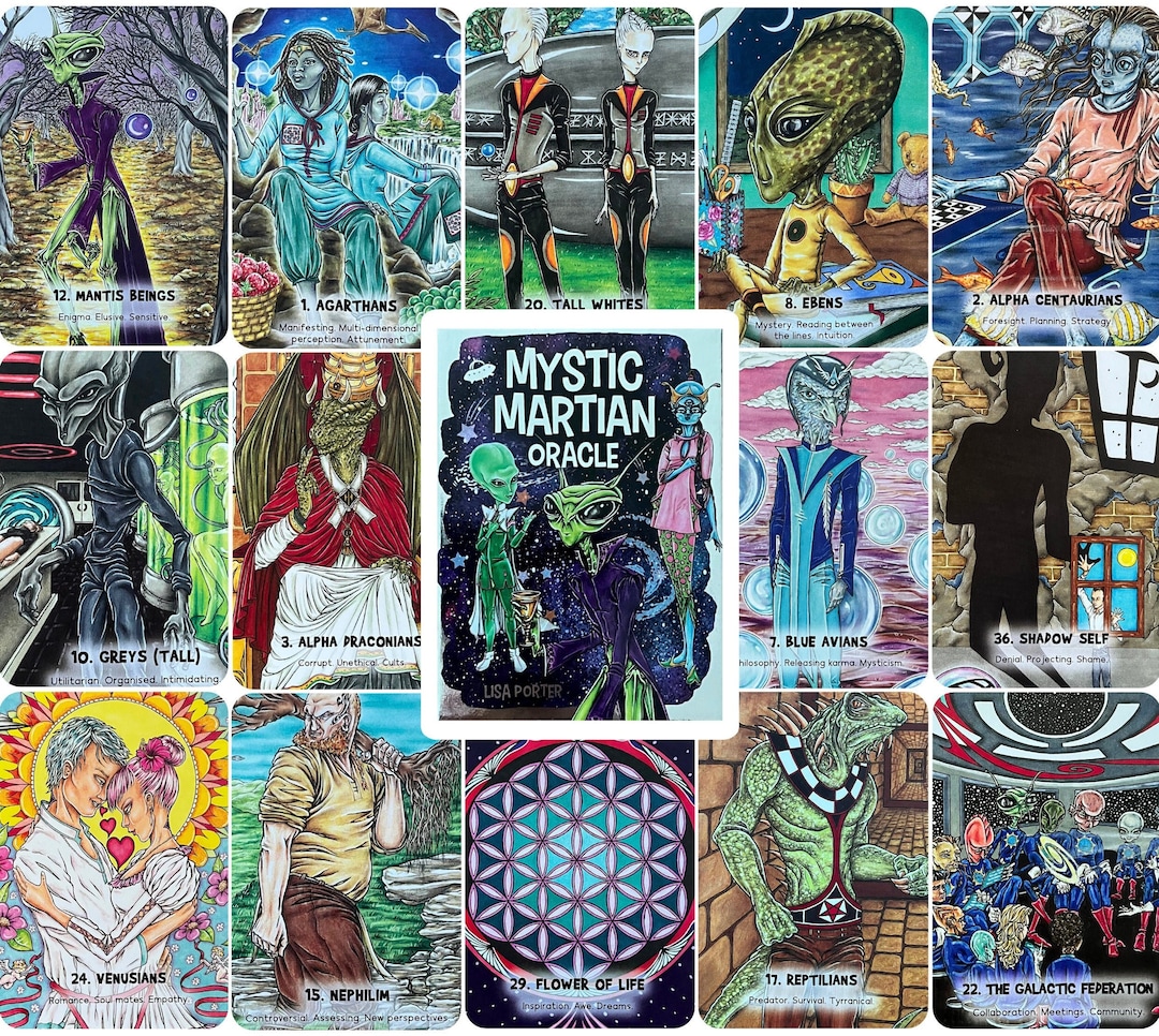 Mystic Martian Oracle Deck, Space Rider Waite Tarot Card With Guidebook ...