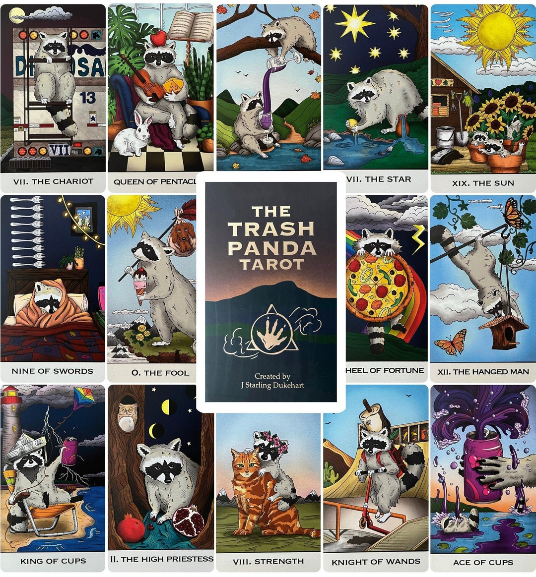 Trash Panda Tarot Deck, Occult Cards, Divination Tool. Indie, Rider ...