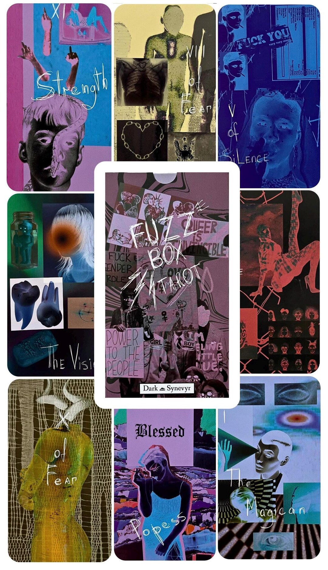 Fuzz Box Tarot Deck With Guidebook for Beginner, Grunge Oracle Cards ...