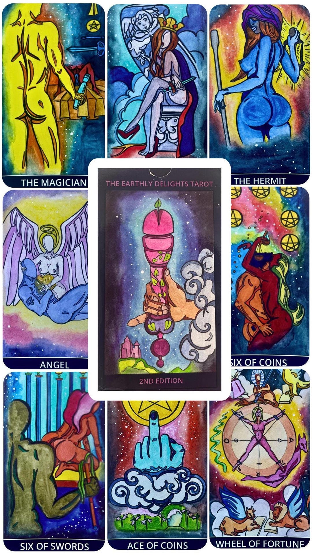 The Earthly Delights Tarot Deck , Guidebook for Beginner, Sexy Oracle ...