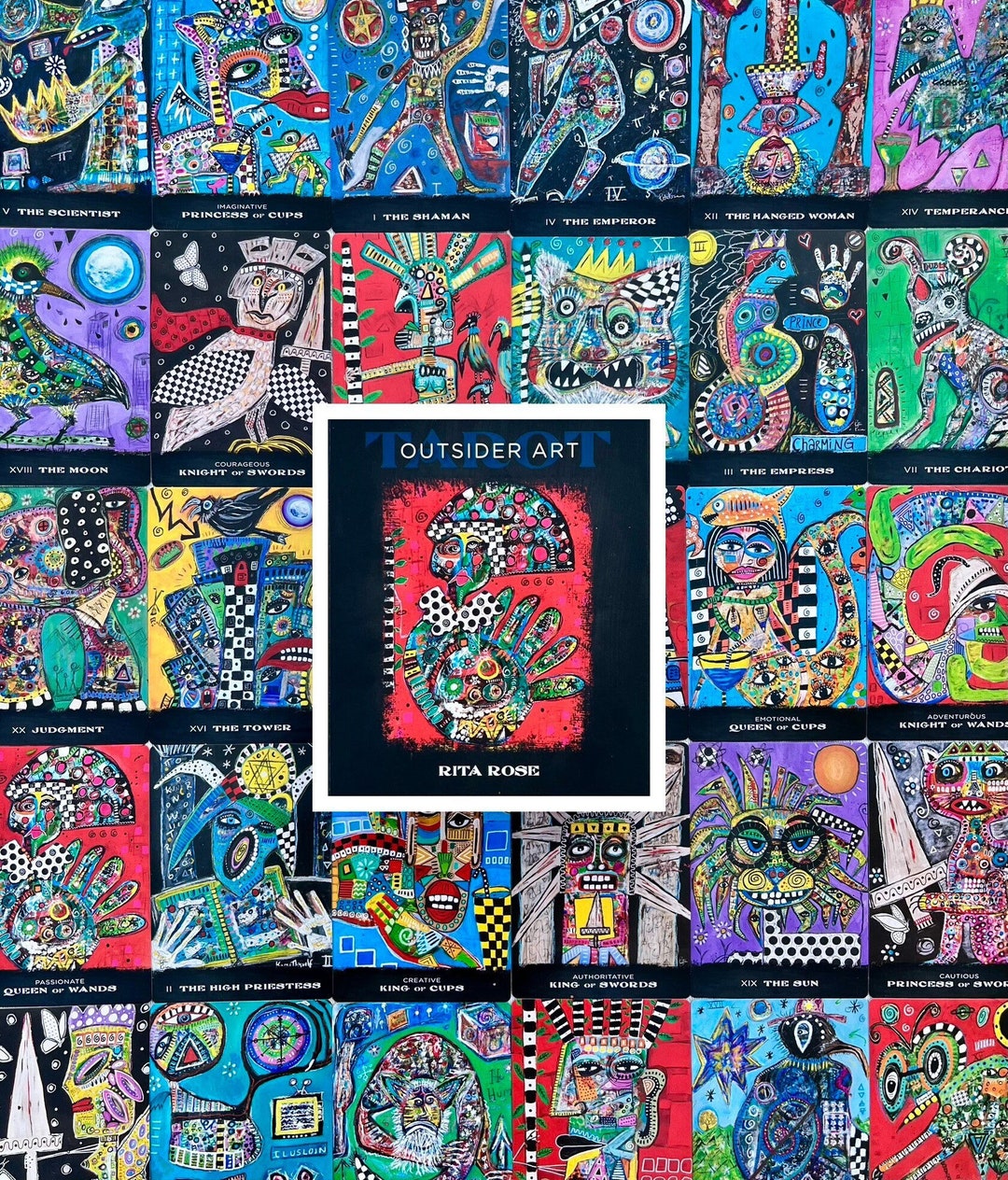 Outsider Art Tarot Deck Oracle Divination Tool, Unique Rider Waite Tarot With Guidebook for ...