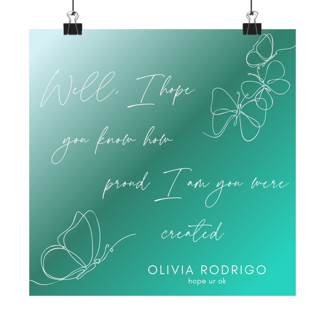 Hope Ur Ok Lyric Poster Olivia Rodrigo - Etsy