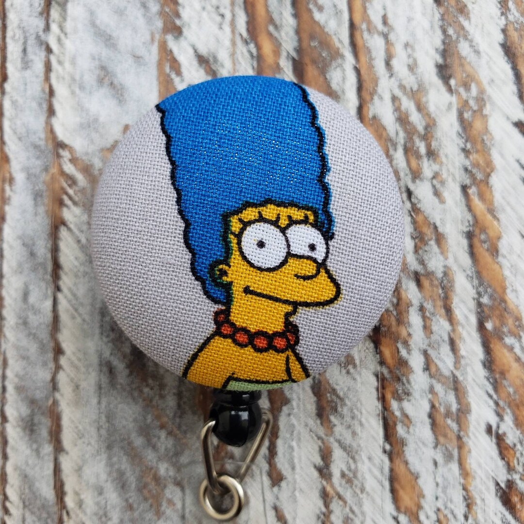 Marge Simpson Badge Reel / the Simpsons / Blue / Badge Holder - Etsy