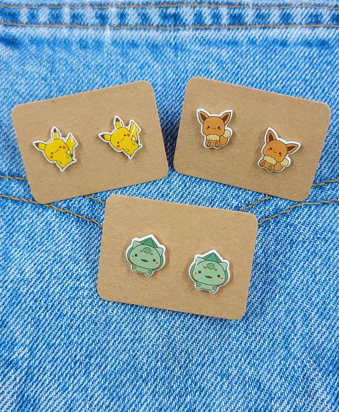 Pokemon Stud Earrings | Eevee | Pikachu| Bulbasaur| Pokemon Earrings - Etsy