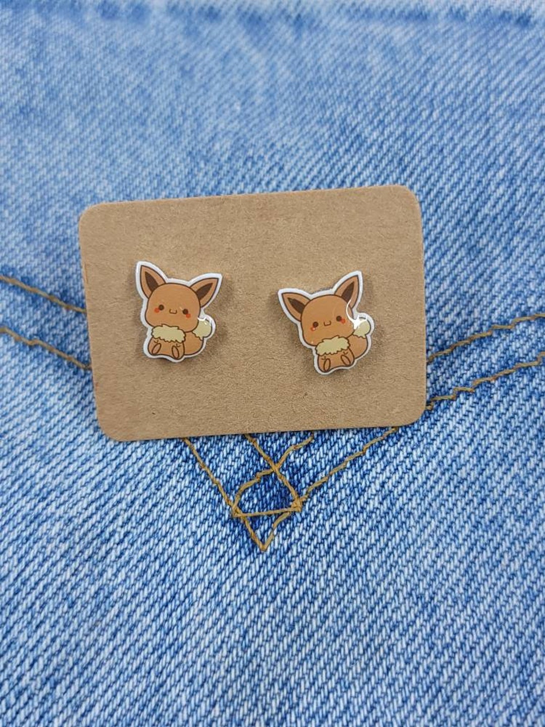 Eevee Stud Earrings | Pokemon Earrings - Etsy