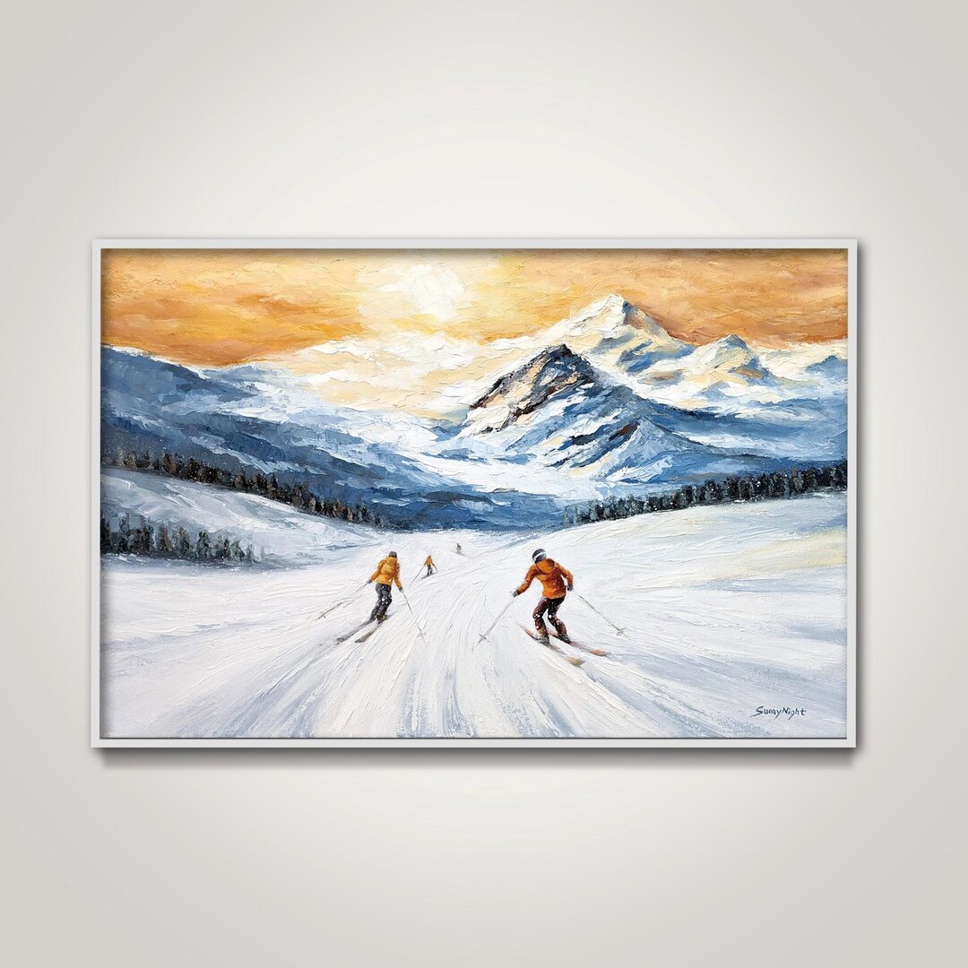 Perisher Valley Snow Canvas Print: Palette Knife Oil Landscape - Etsy