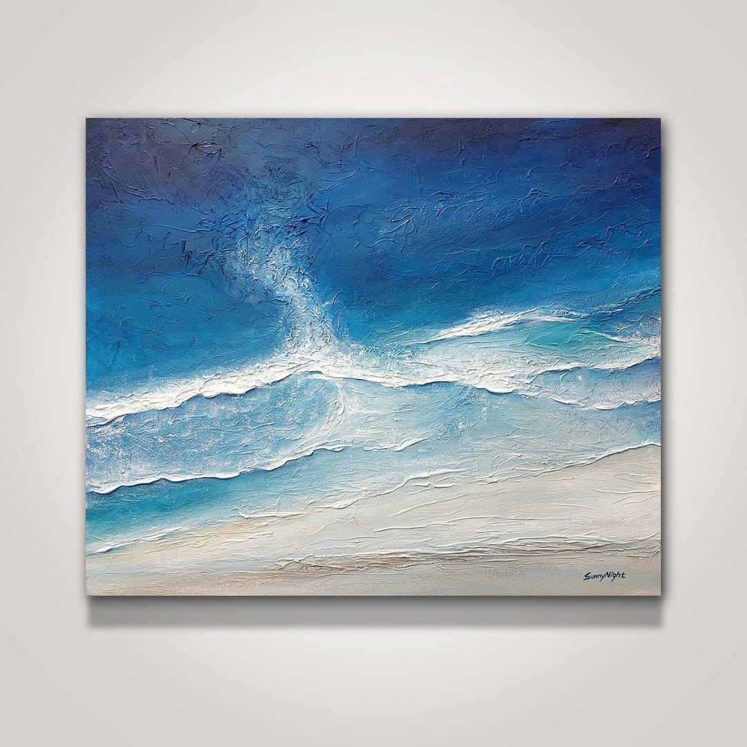 Impasto Seascape Painting: Textured Ocean Waves on Canvas - Etsy
