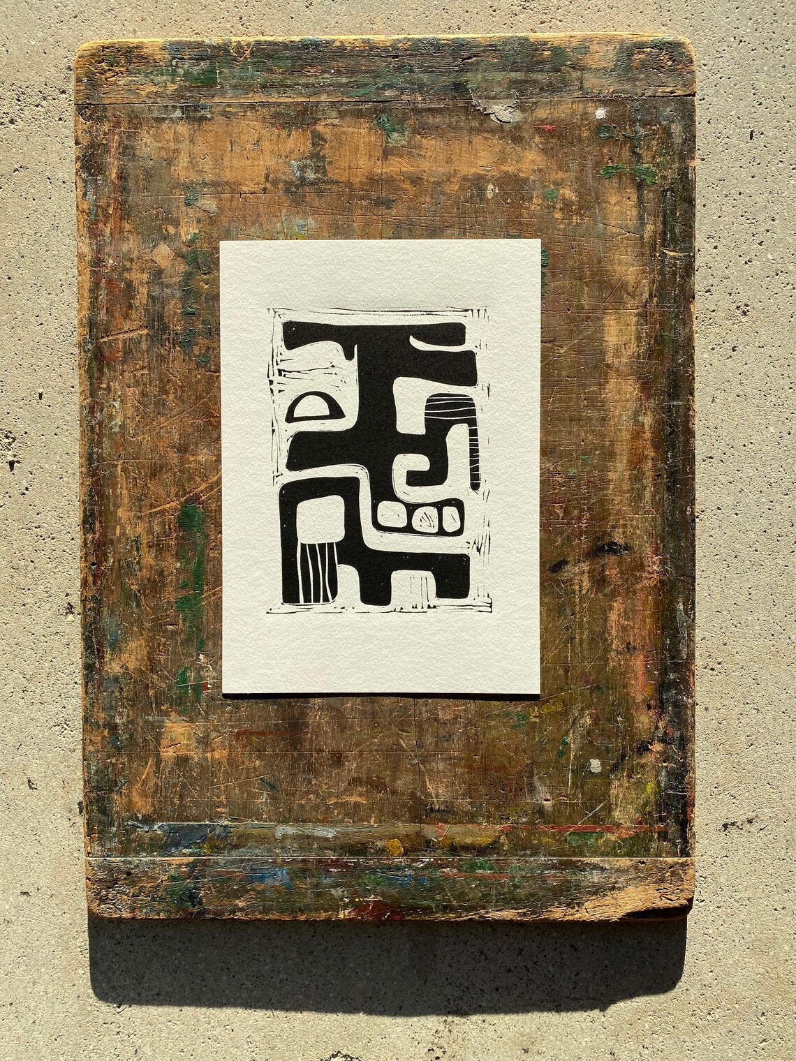 Minimal Abstract Linocut Print Limited Edition A4 - Etsy UK