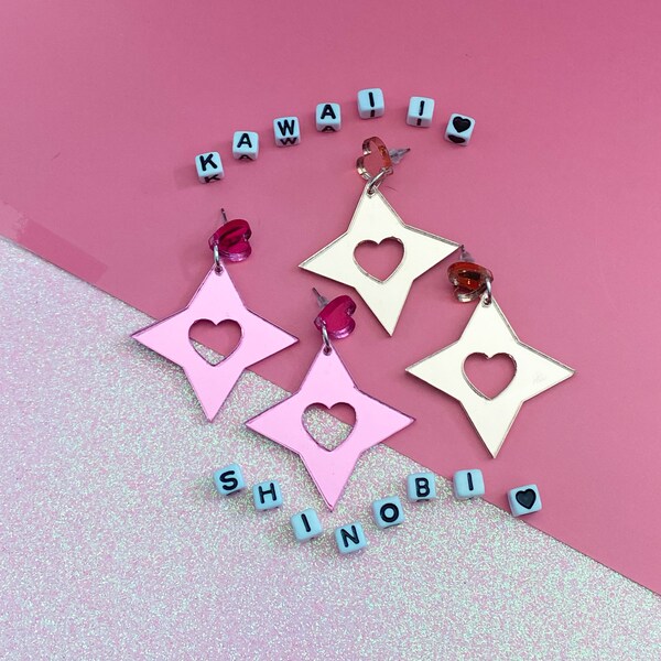 Ninja Star Earrings - Etsy