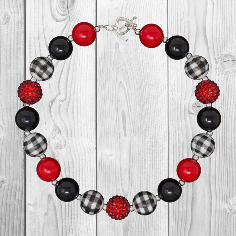 Plaid Bubblegum Necklace - Etsy