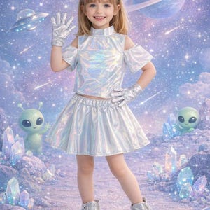 RESTOCKED! Girls/toddler/tween/teen Alien Costume - 4 Piece Set, Kid ...
