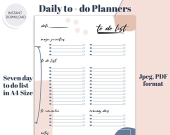 To Do List Printable Modern Minimalism Daily Planner, Task List, Daily ...