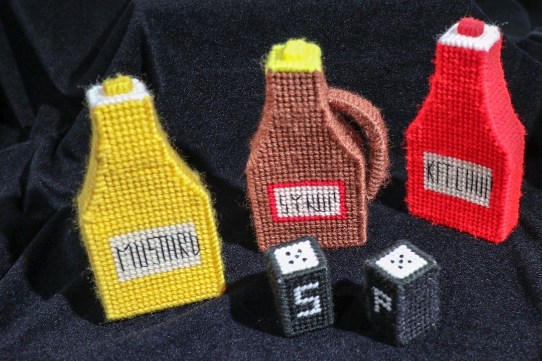 Plastic Canvas Condiment Bottles - Etsy