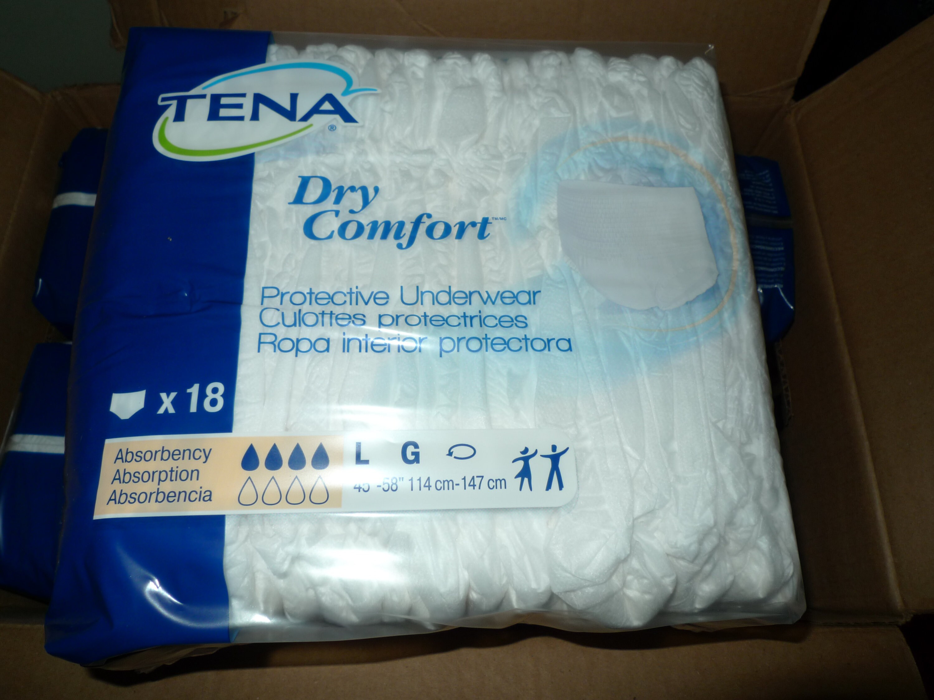 18 LARGE TENA DIAPERS Sales Pack of Dry Comfort Protective Underwear ...