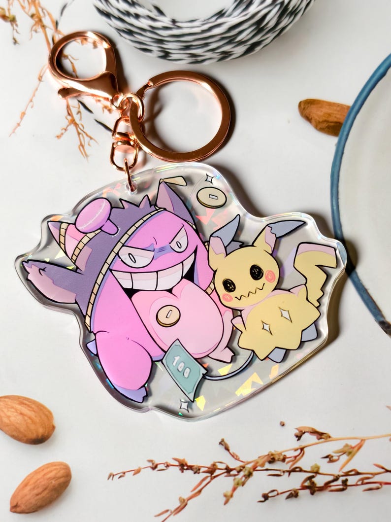 Pokemon Acrylic Keychains: Gengar, Pikachu, Mimikyu | Gift for Bag ...