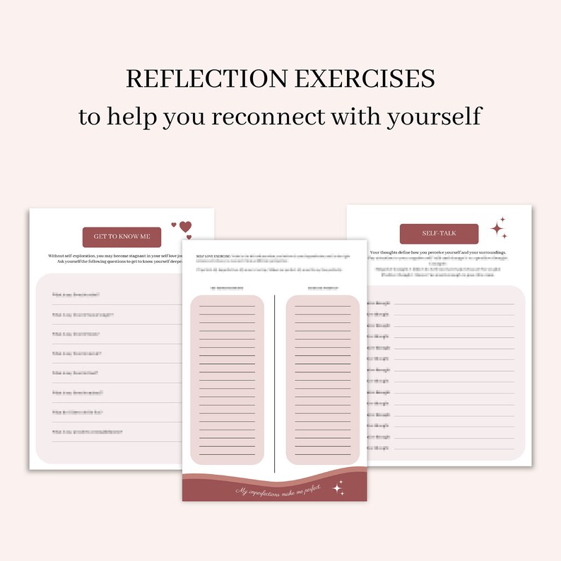 Self Love Printable Workbook for Women Therapy Self Care Worksheets ...