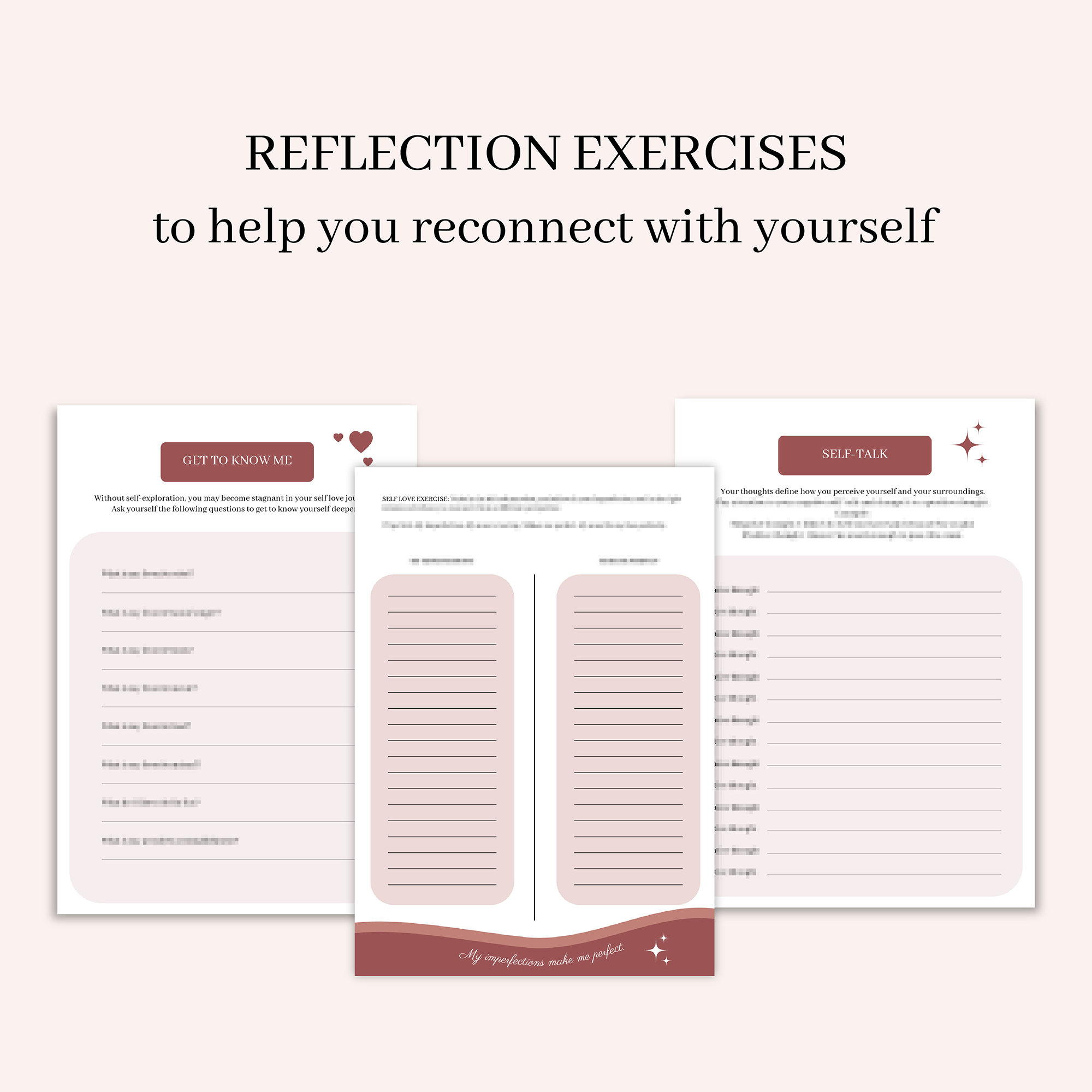 Self Love Printable Workbook for Women Therapy Self Care Worksheets ...