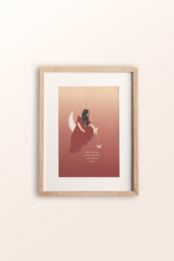 Positive Affirmation Wall Art Woman Illustration Print | Etsy