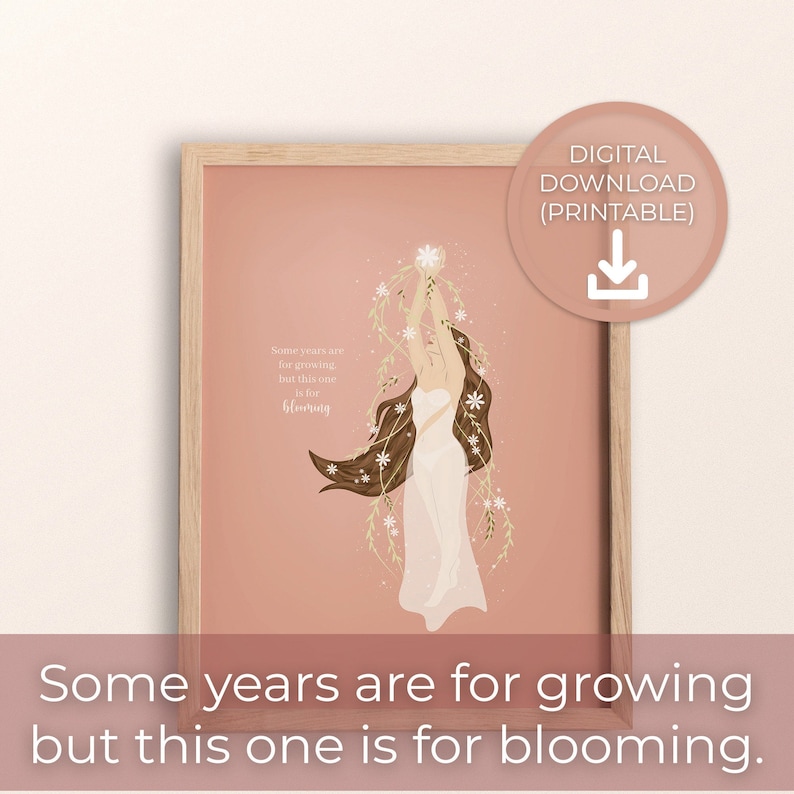 Flower Girl Printable Wall Art Positive Affirmation Mental Health Art ...