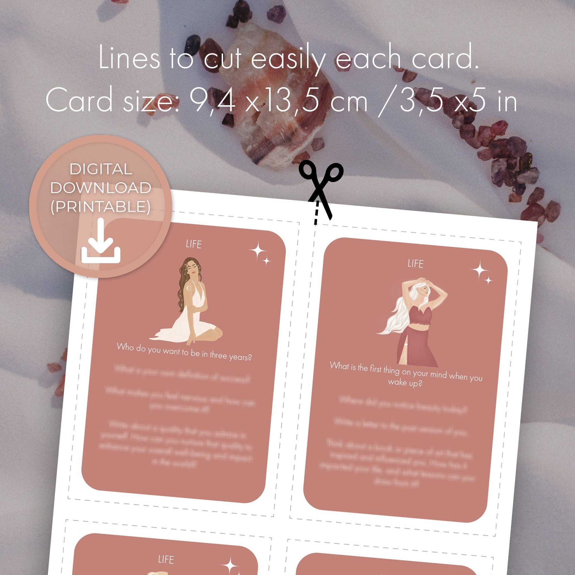 Journal Prompts 20 Reflection Printable Cards Therapy Worksheets Self ...