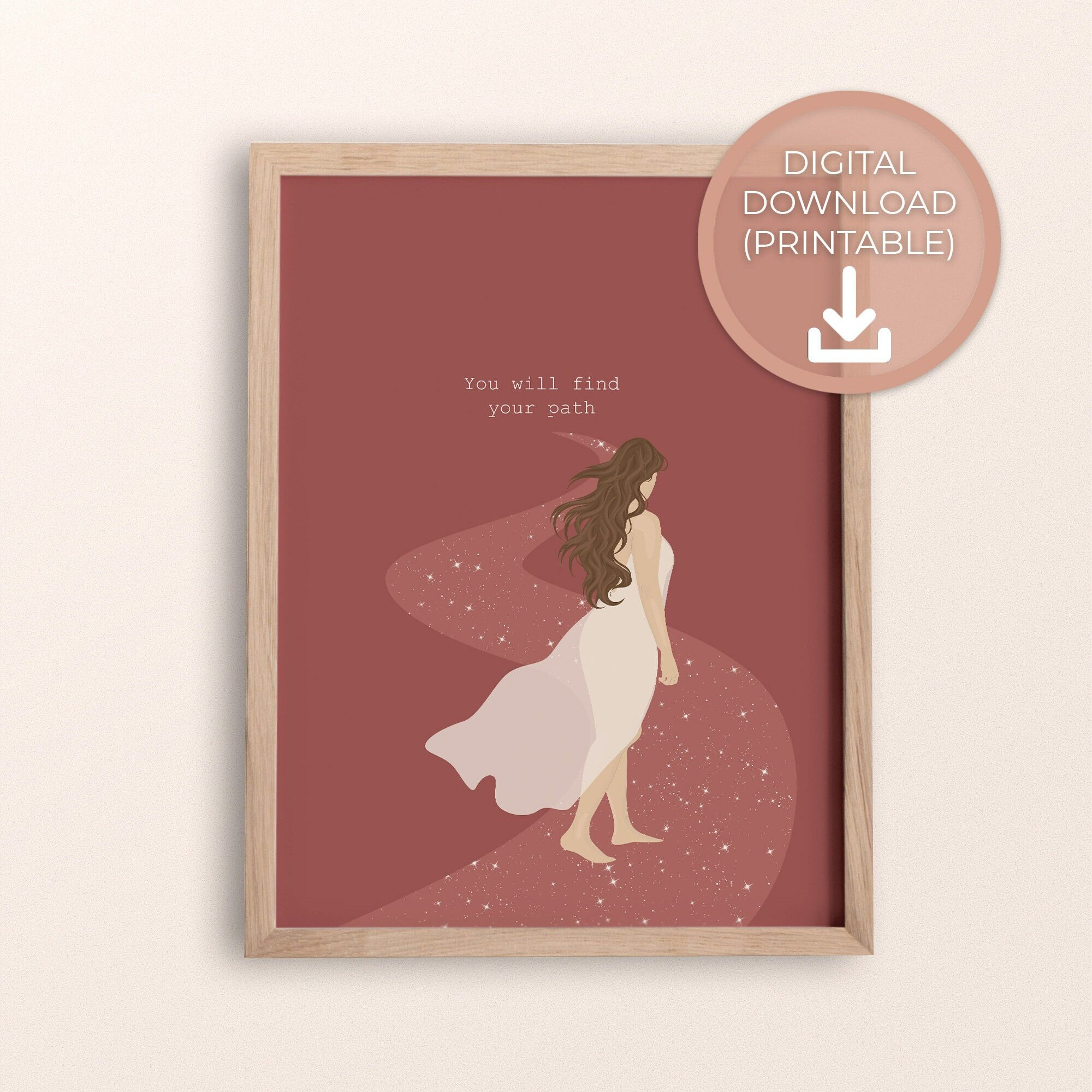 Woman Illustrationaffirmation Wall Art Find Your Path ...