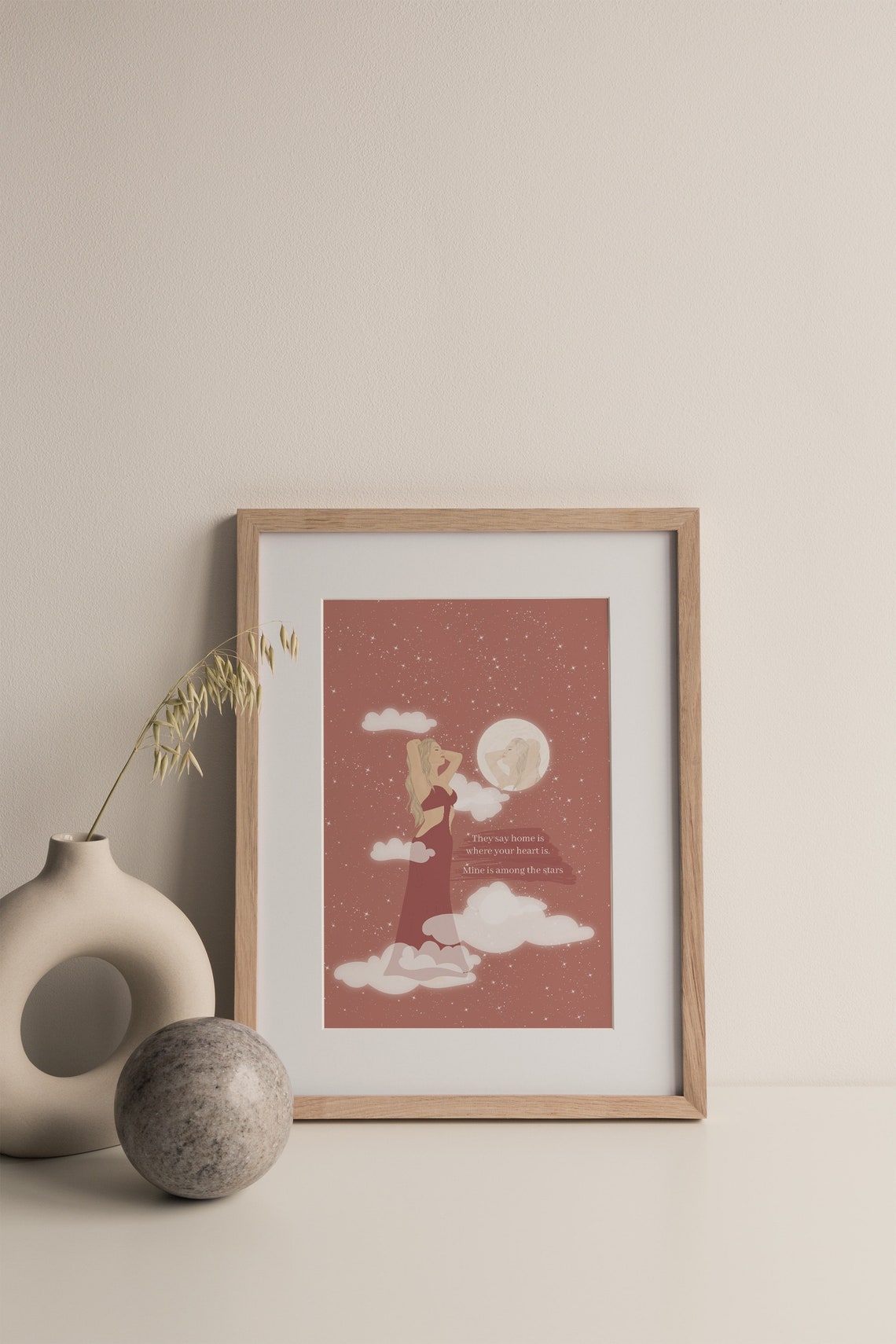 Celestial Room Decorwoman Printable Art Moon Art Print - Etsy